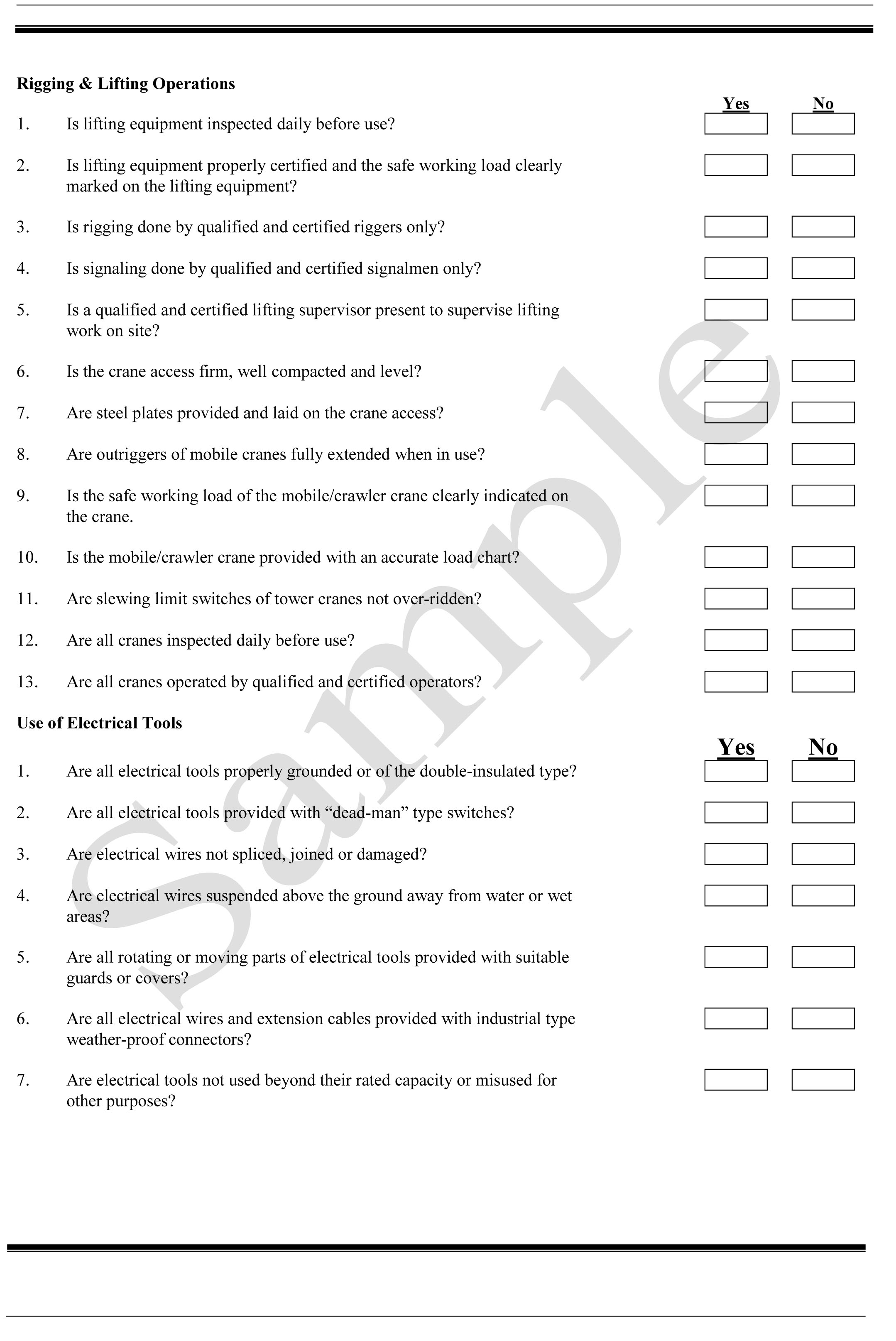 Sample Monthly Safety Report